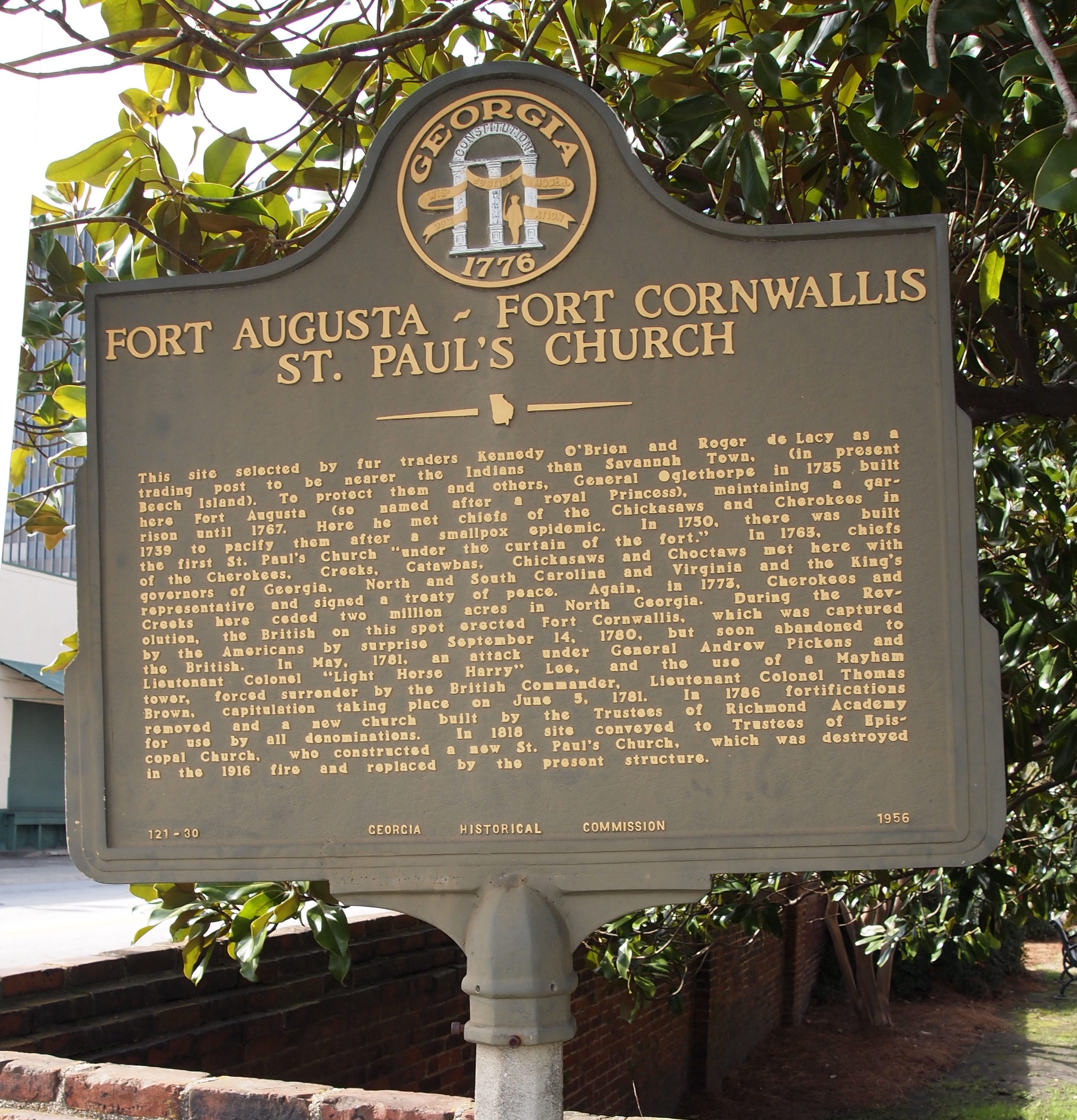 Marker Monday: Fort Augusta-Fort Cornwallis: St. Paul’s Church ...