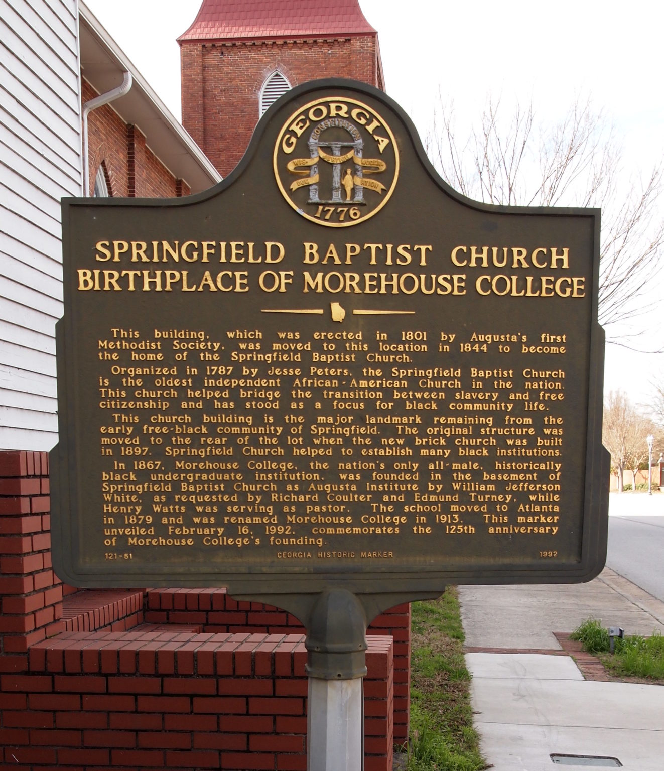 Springfield Baptist Church: Birthplace of Morehouse College - Georgia ...