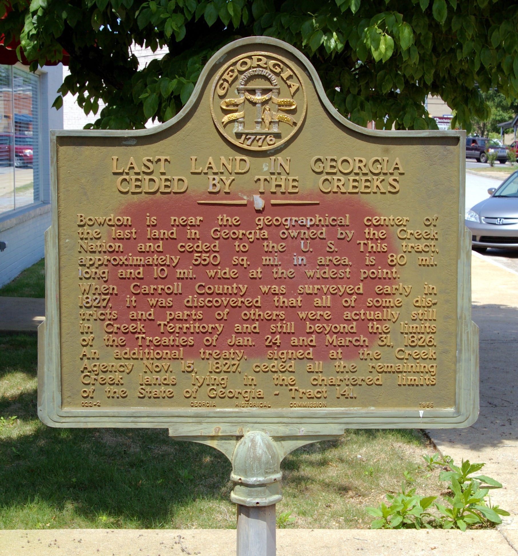 Last Land in Georgia Ceded by the Creeks - Georgia Historical Society