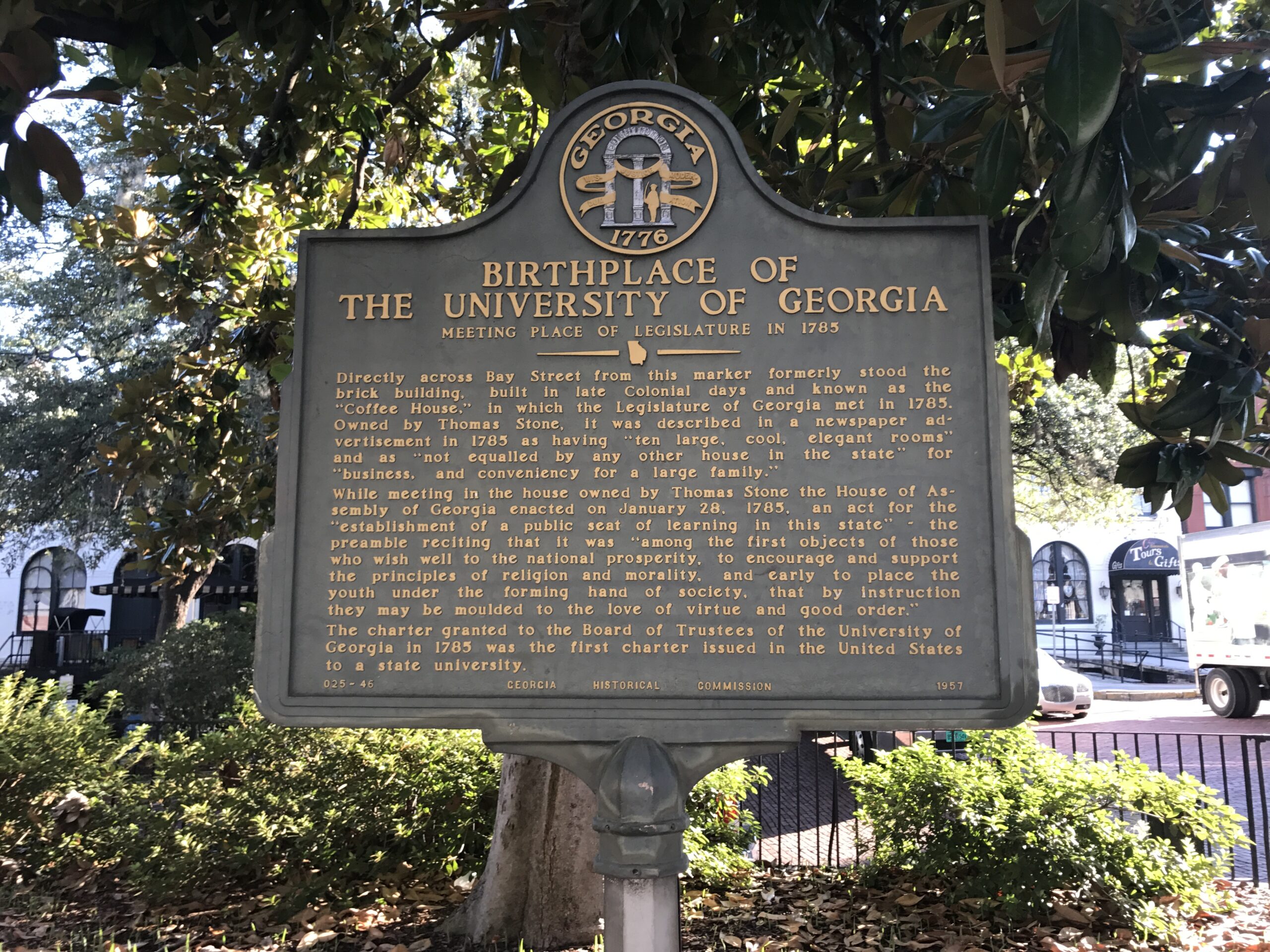 Birthplace of University of Georgia: Meeting Place of Legislature 1785 ...